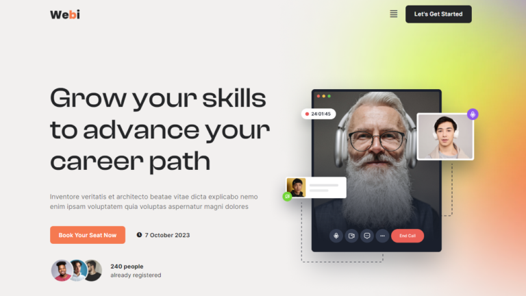 Webi – Webinar Landing Page Template – KitPapa