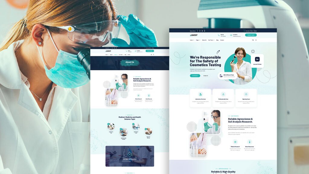 Quest – Laboratory & Research Elementor Template Kit - KitPapa