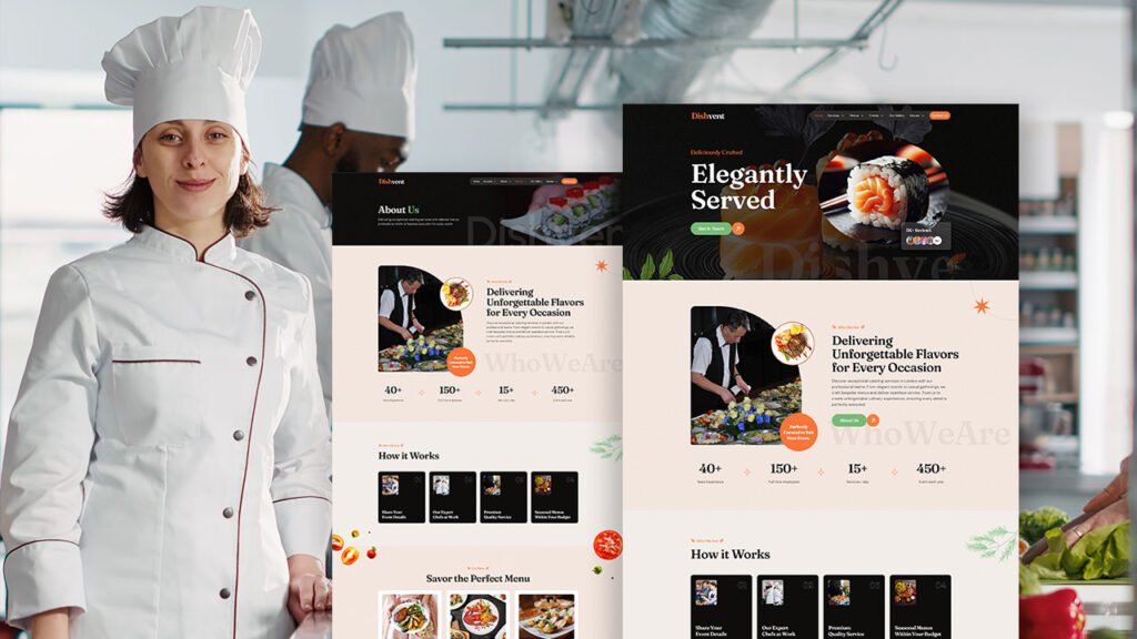 Dishvent – Catering Service, Chefs & Events Elementor Template Kit ...