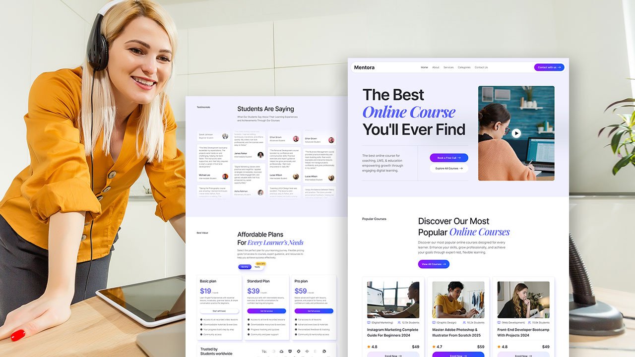 Mentora – Coaching, LMS & Education Landing Page - KitPapa